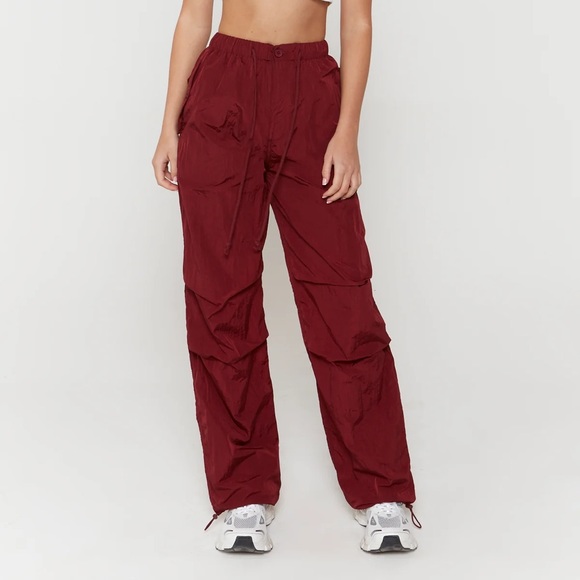Lioness | Pants & Jumpsuits | Cherry Red Nylon Pants | Poshmark